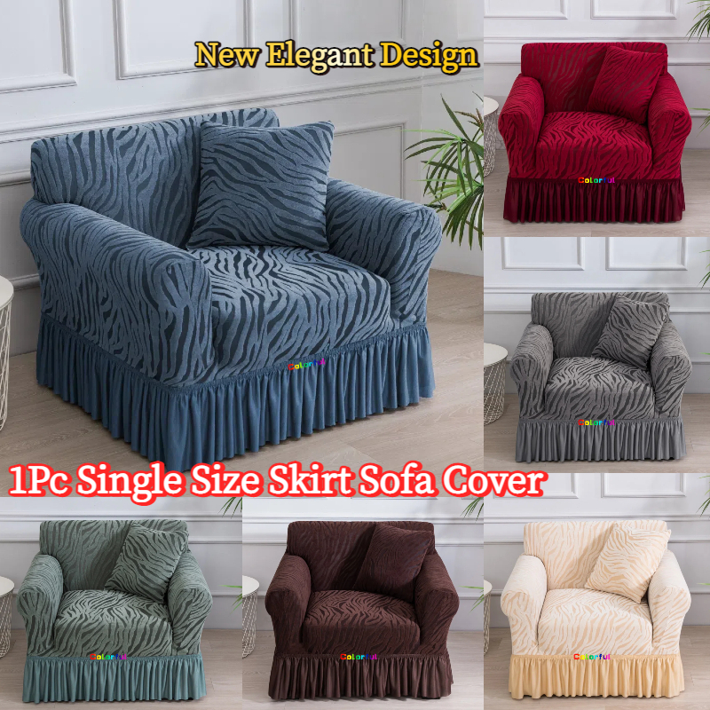 Skirt Design Single Sofa Cover 1Seater Sofa Cover Furniture Cover ...