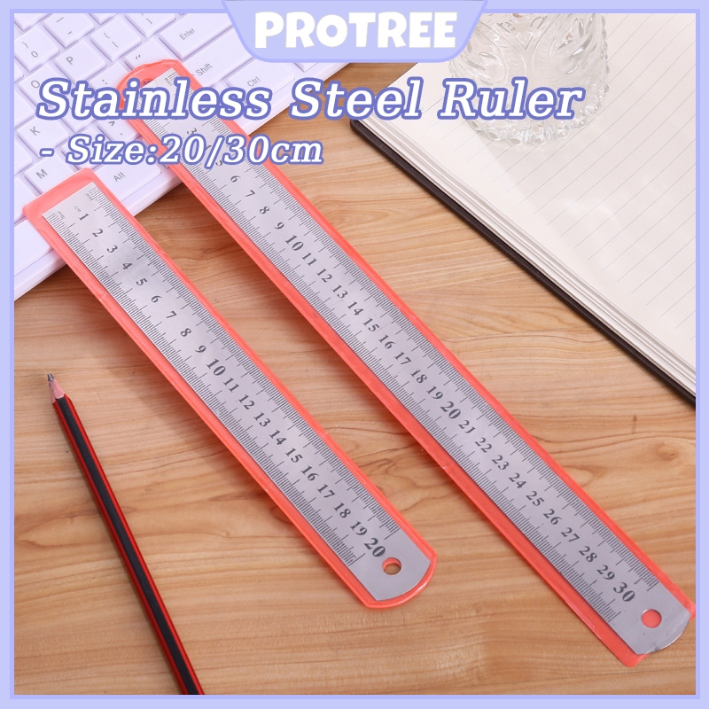 Stainless Steel Measuring Double-sided Scale Ruler 20cm/30cm High ...