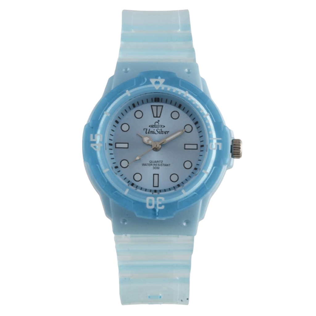 UniSilver TIME Women's Analog Transparent Turquoise/ Glossy Light Blue ...