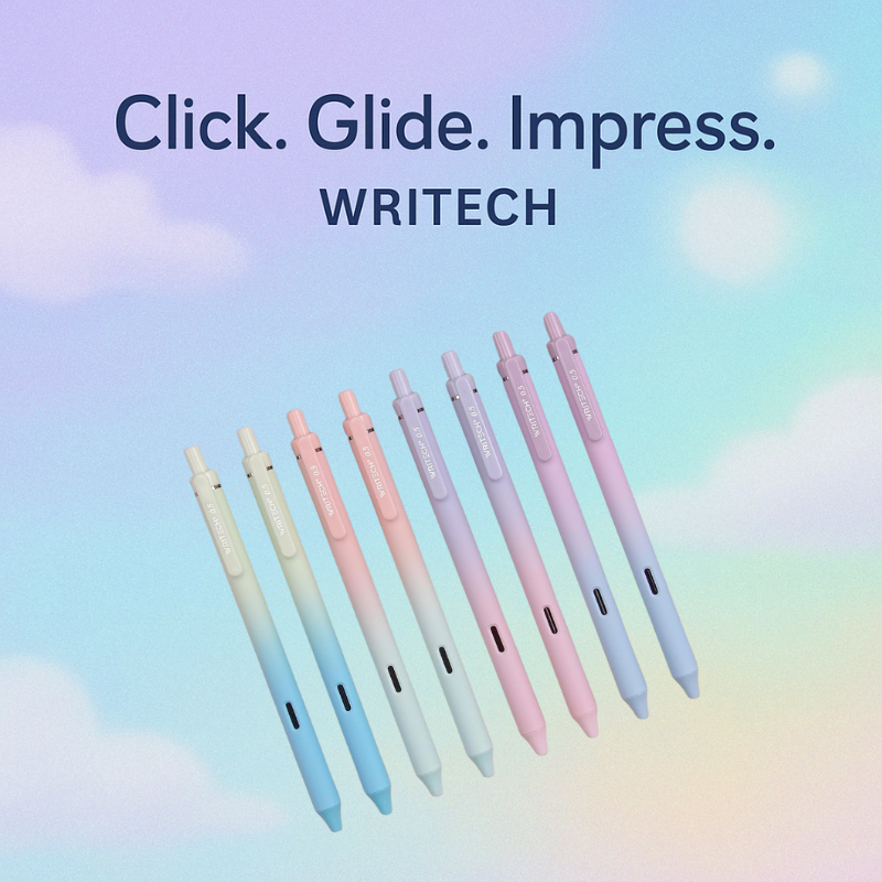 WRITECH Retractable Gel Pen – 0.5mm Black Ink, Smooth Writing for ...