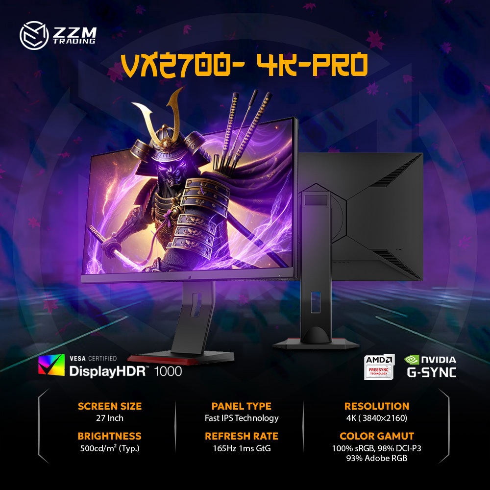View VX2700-4K-PRO 2024 27" 4K UHD (3840x2160) 165Hz Fast IPS Gaming ...