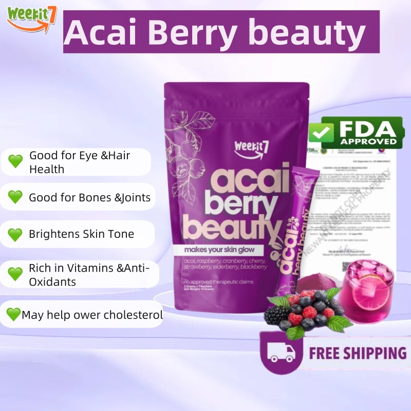 FDA】Weekit7 Organic Acai Berry Powder Detox Anti-Aging Beauty Weight ...