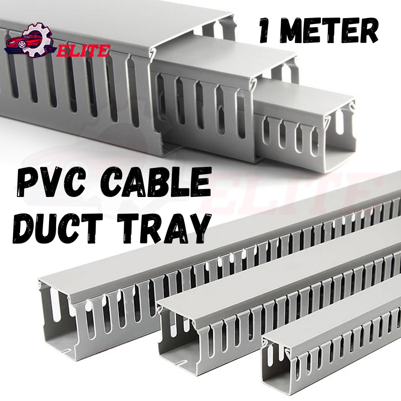 1M PVC Cable Tray PVC Cable Duct Tray Slotted Cable Raceway Cable ...