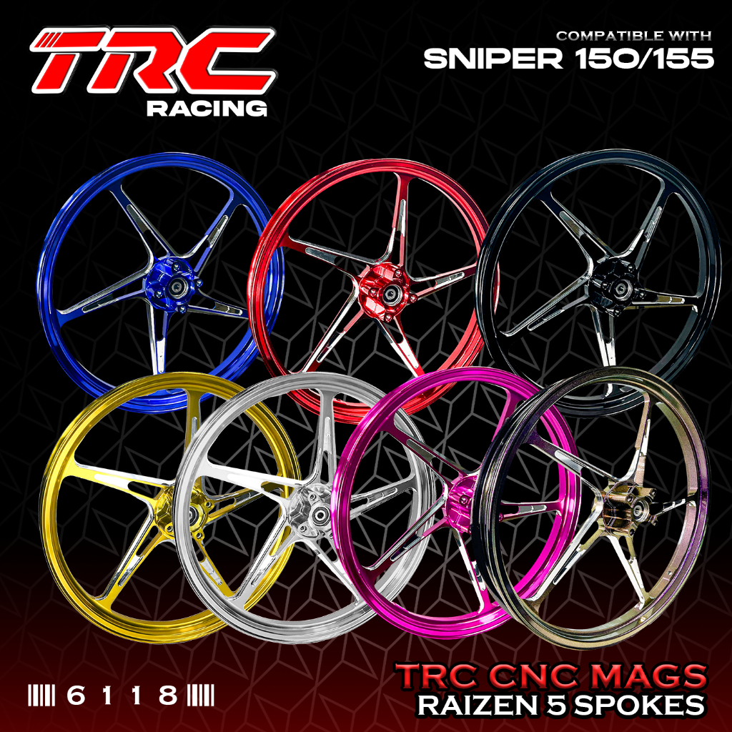 TRC CNC Mags Raizen 5 Spokes 1.6 x 1.6 x 17 Sniper 155/150 6118 ...