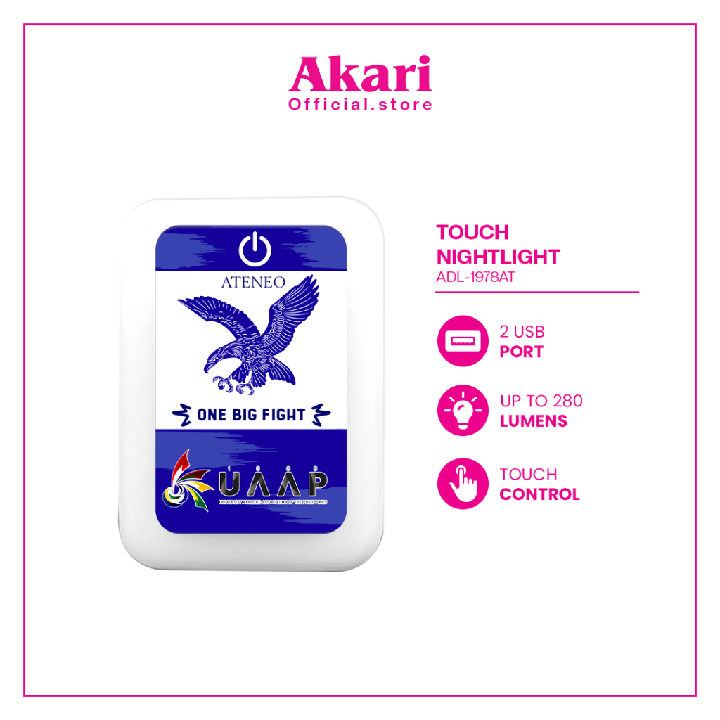 AKARI X UAAP [ ATENEO ] Touch Night Light USB Adaptor Tricolor and Dimmable | Shopee Philippines