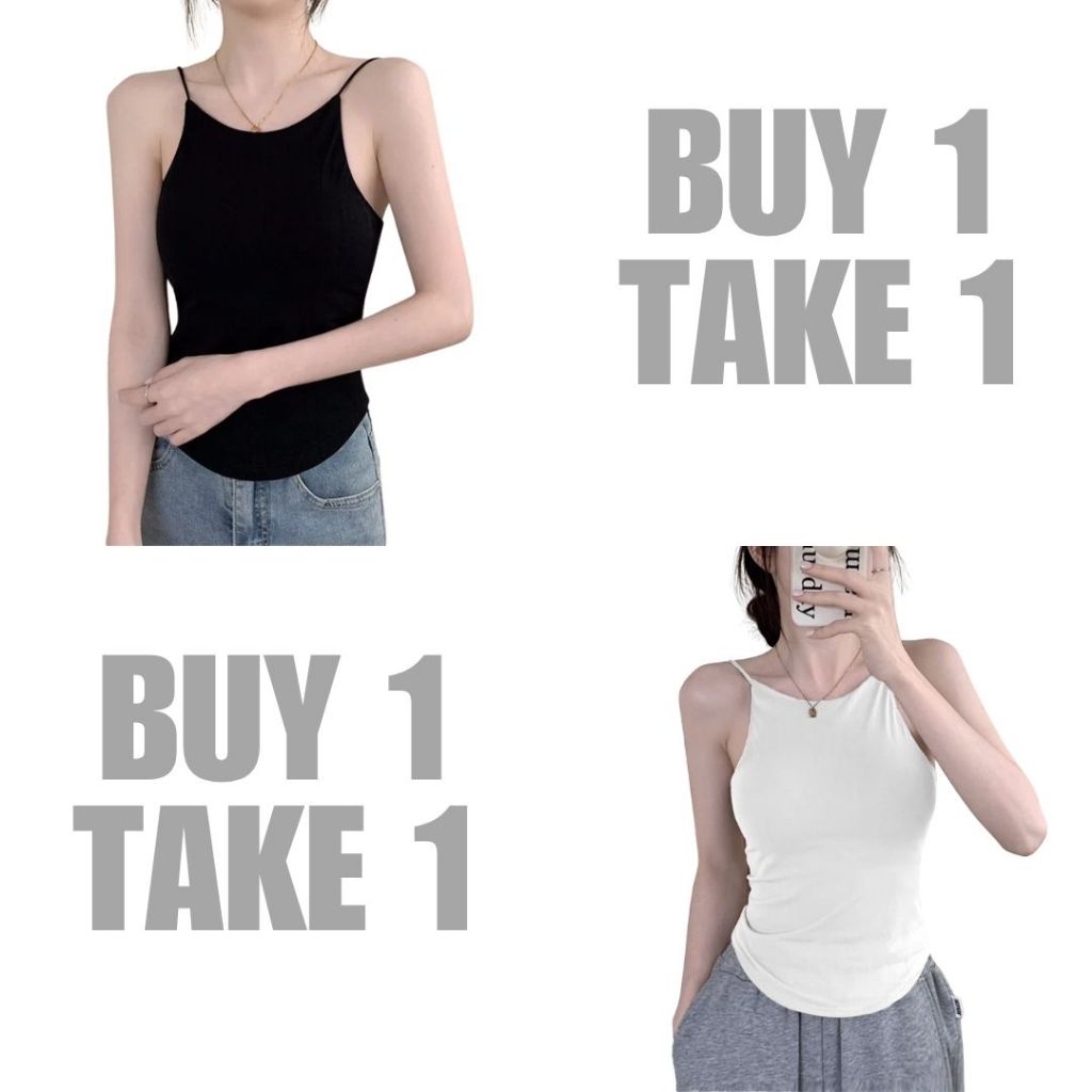 Buy 1 Take 1 KILY.PH Colet String Top Double Lining Croptop No Pads Basic Top XS-M 6A*299 ...