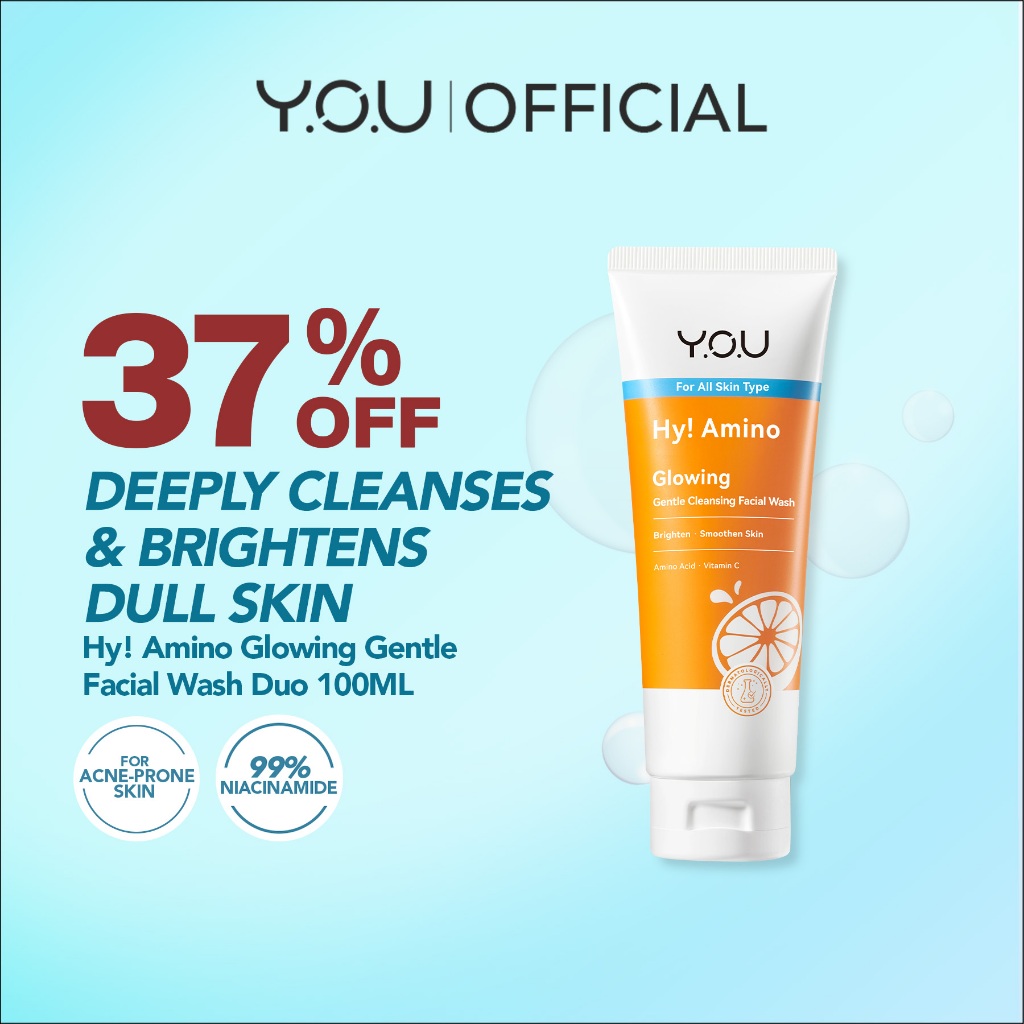 YOU Hy! Amino Glowing Gentle Cleansing Facial Wash, 3X VC, 99.6% ...