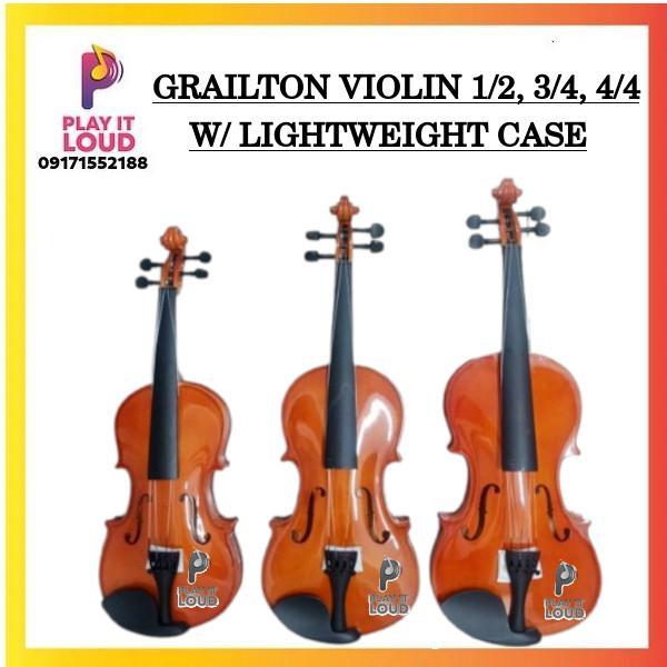 GRAILTON VIOLIN 1/2, 3/4, 4/4 HIGH QUALITY WITH LIGHTWEIGHT CASE ...