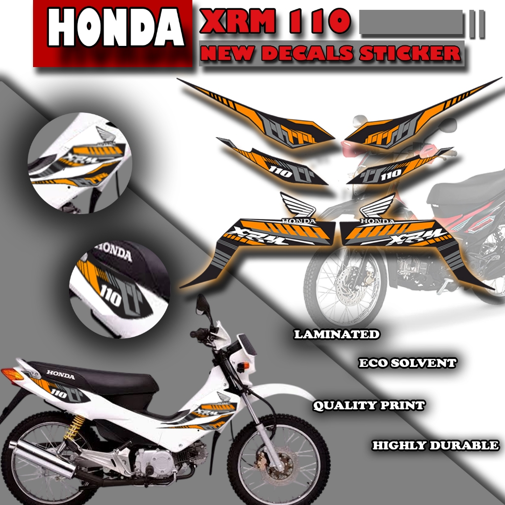 NEW DECALS STICKER FOR HONDA XRM110 MOTORCYCLE/ XRM NEW DECALS STICKER ...
