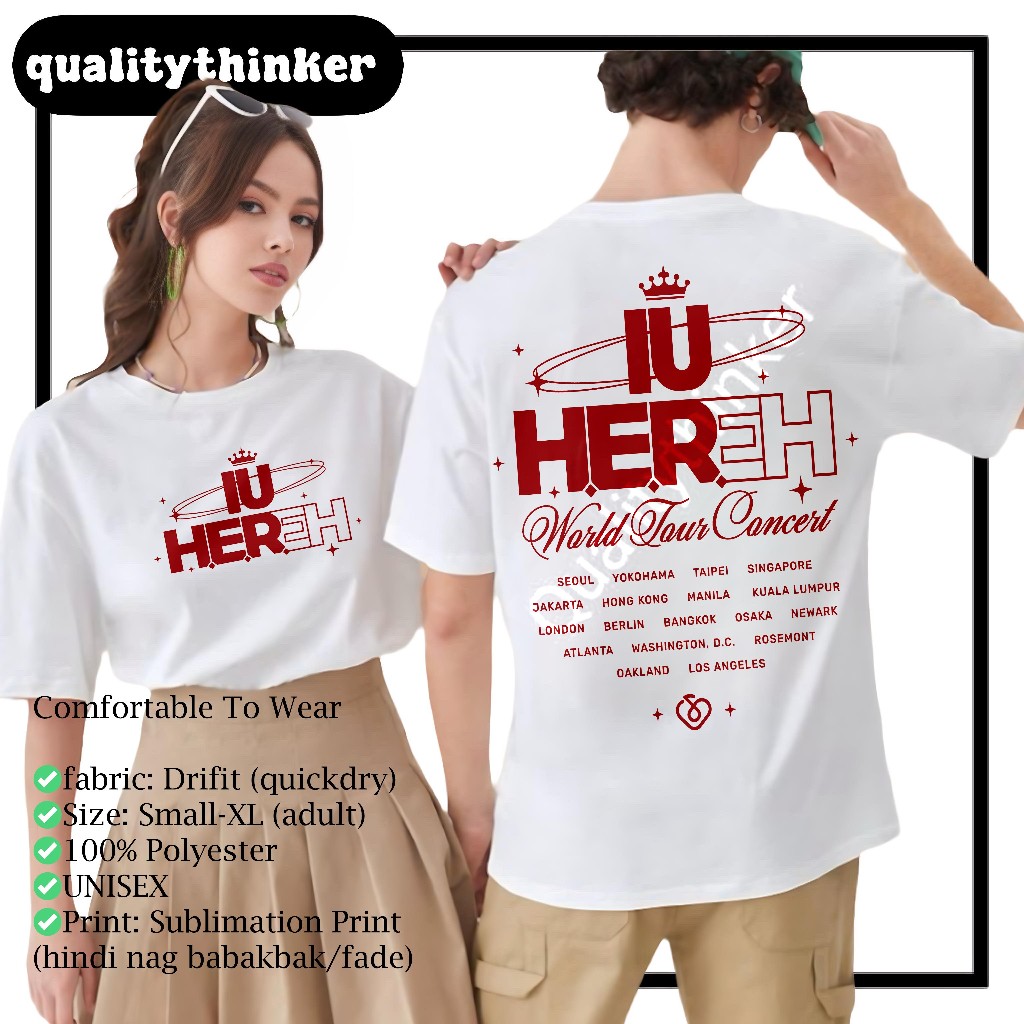 QualityThinker l IU H . E . R . TO UR MANILA INSPIREDd TSHIRT (DRIFIT ...