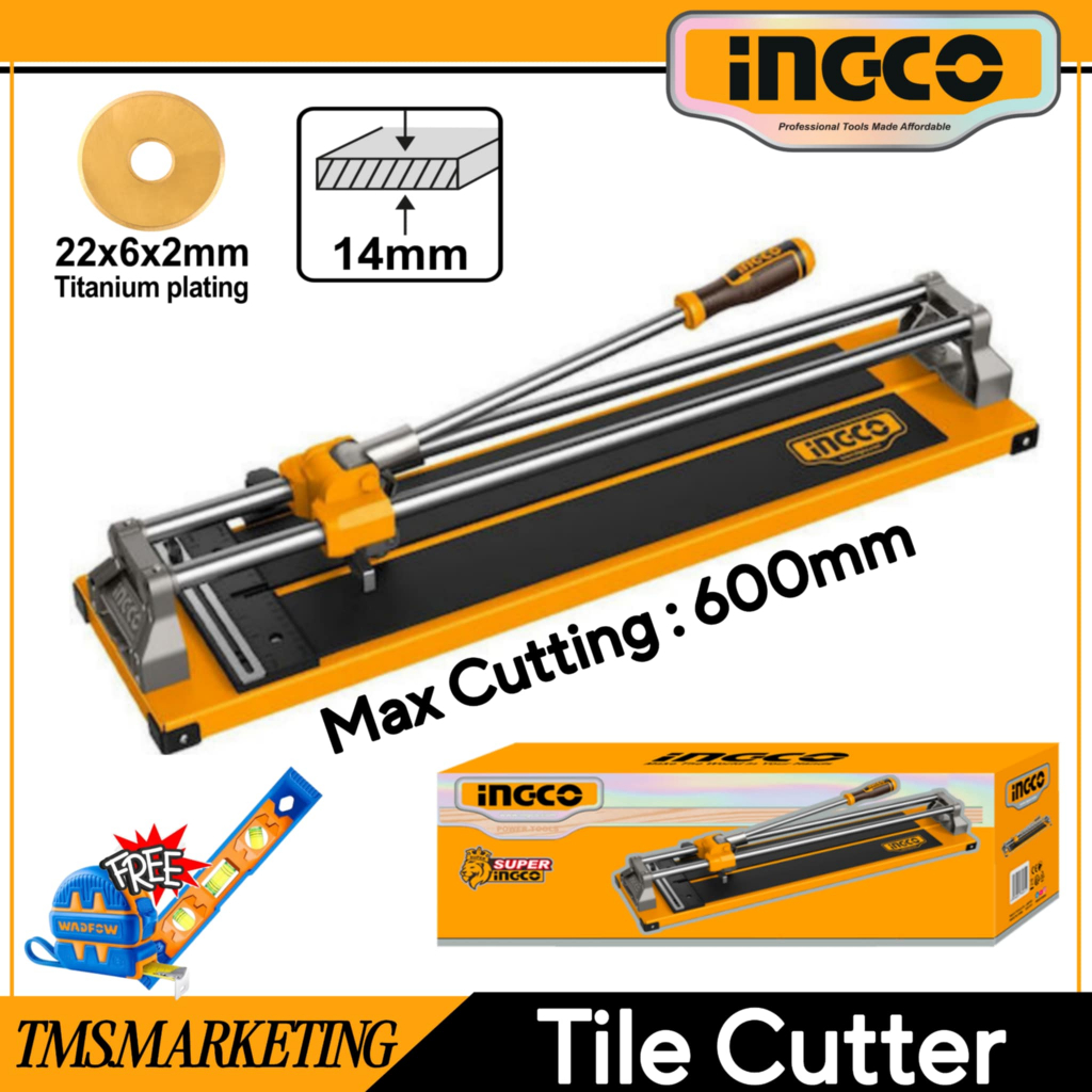 INGCO/DELI Manual Tile Cutter 600mm HTC04600 with Free 3m&Spiritlevel ...