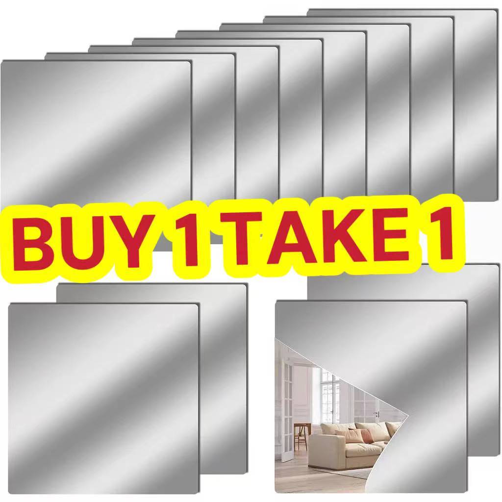 BUY1TAKE1 3d Square Mirror Wall Sticker/Self Adhesive Acrylic ...