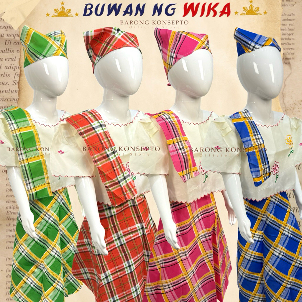Filipiniana KIMONA CHECKERED PATADYONG - Buwan Ng Wika Costume | Shopee ...