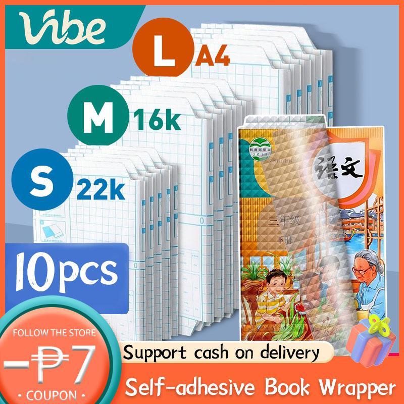 10 Sheets Self Adhesive Book Wrapper Transparent Protective Cover ...
