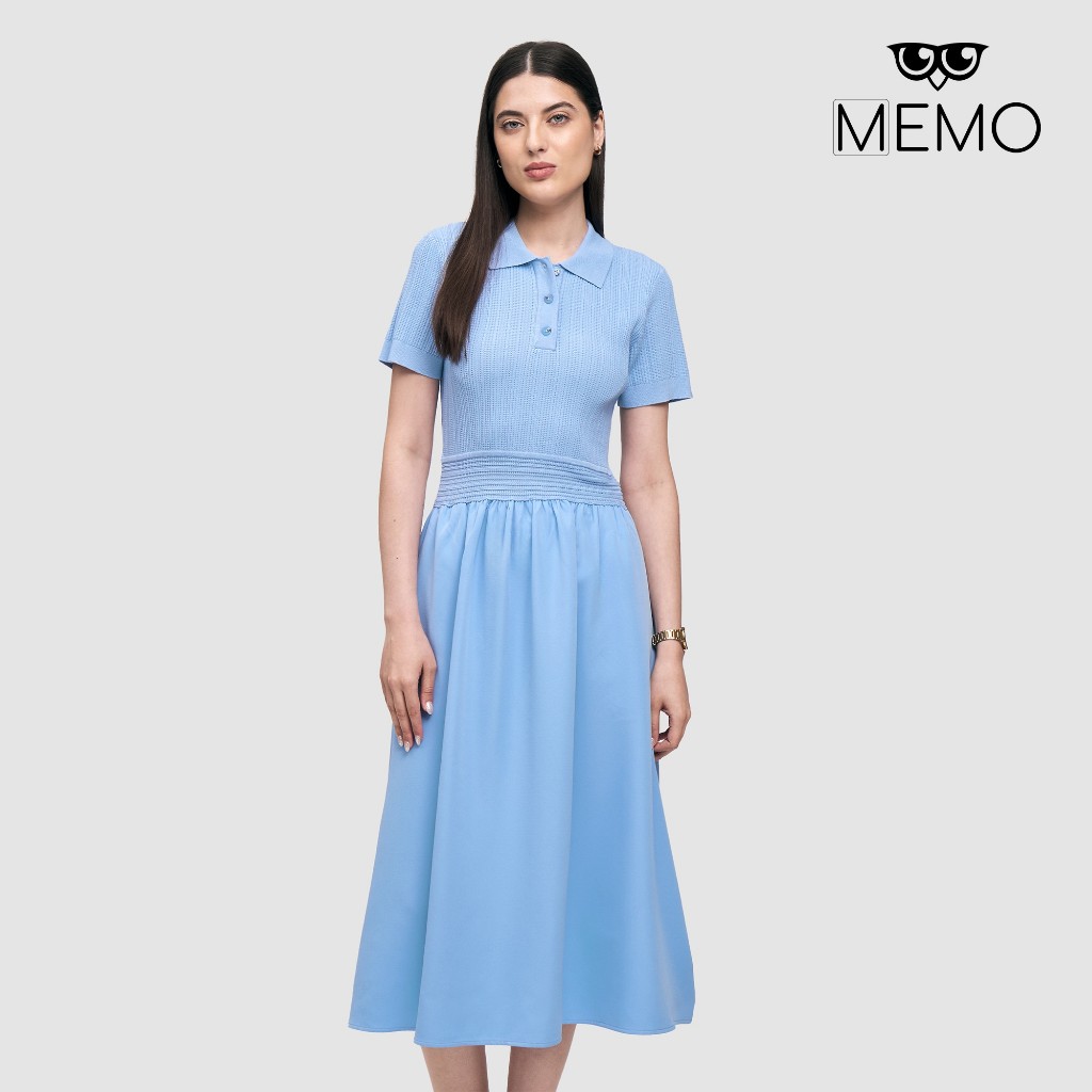 Memo Hybrid Dress For Women (Blue/Sand) | Shopee Philippines