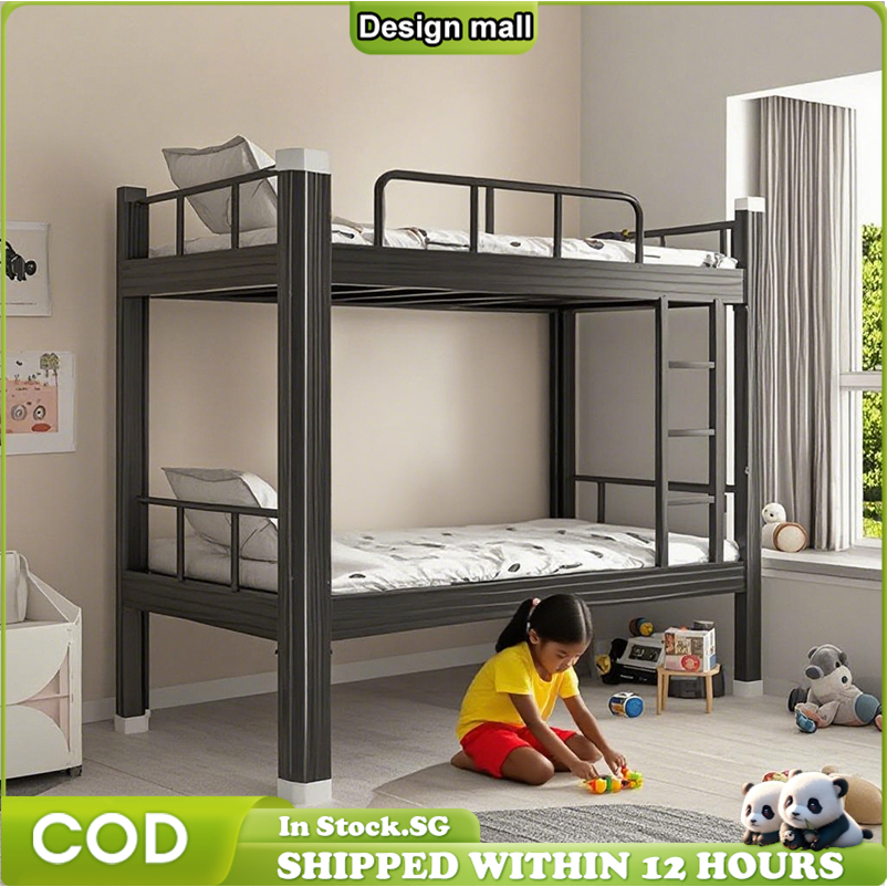 Metal Bunk Bed bed frame Heavy Duty 500KG Iron Bed Frame With Stairs ...