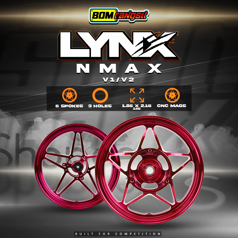Bom Rangsit BomX Lynx Cnc Mags NmaxV1/V2 2020 Star Mags 14s 5 Spokes ...