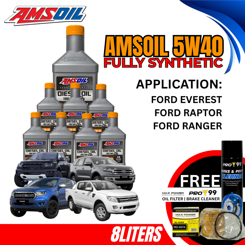 AMSOIL CHANGE OIL PACKAGE | FORD EVEREST, RANGER, RAPTOR | 8QUARTZ ...
