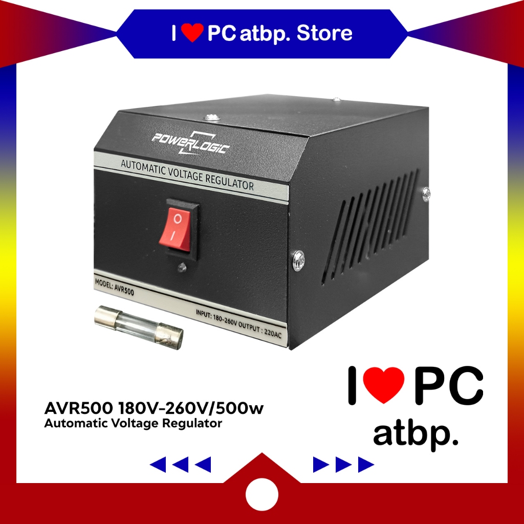 POWERLOGIC AVR-500 ( 500watts AVR, with surge protection 3 x 260v ...