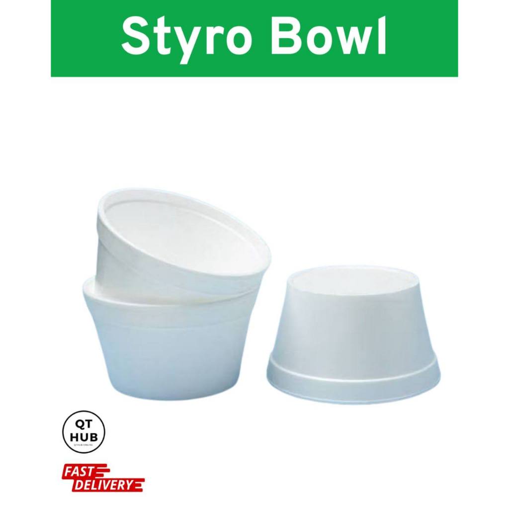 Golden Top 12oz Styro Bowl (25pcs) – Disposable Food Container for Soup ...