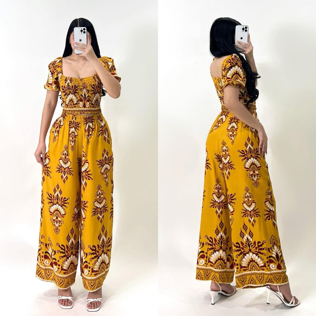 FLOR SUMMER PUFF WIDELEG TERNO QUALITY CHALLIS FABRIC Clothing ...