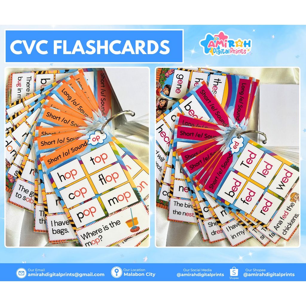 CVC word Family Vocabulary Cards Short vowels and long vowels ...