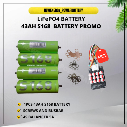 4PCS S168 43ah 55ah 60ah 70ah 3.2v Lifepo4 Battery with BUSBAR & SCREWS ...