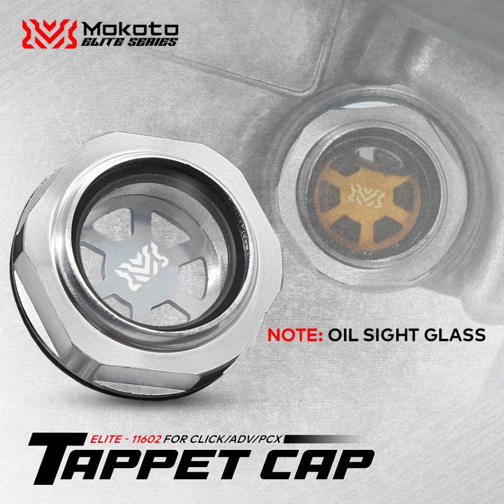 MOKOTO ELITE SERIES TAPPET CAP ALLOY WITH GLASS OIL SIGHT FOR HONDA ...