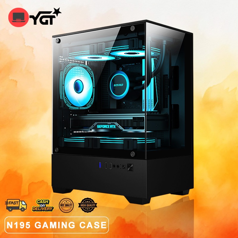 YGT Gaming Pc Case With Tempered Glass Seaview Micro ATX Desktop ...