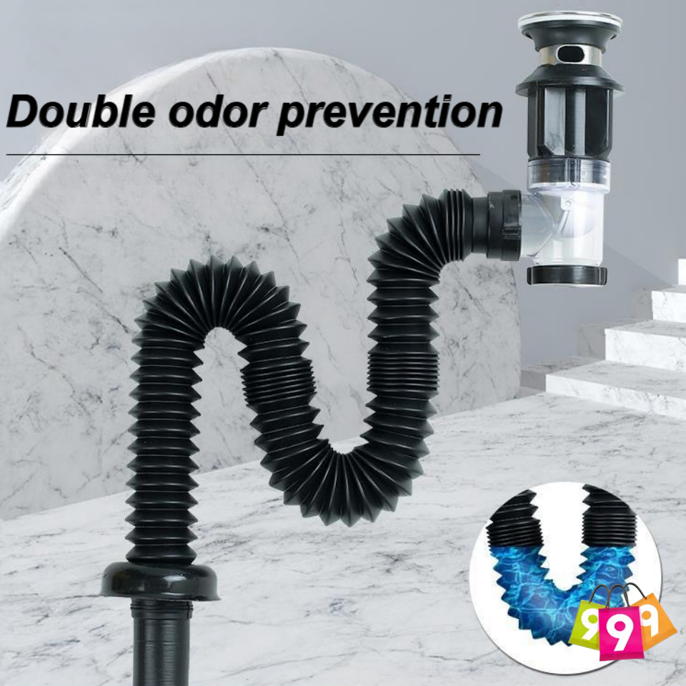 1PCS Expandable Flexible Sink Drain Pipe Anti-Odor Retractable Sewer ...