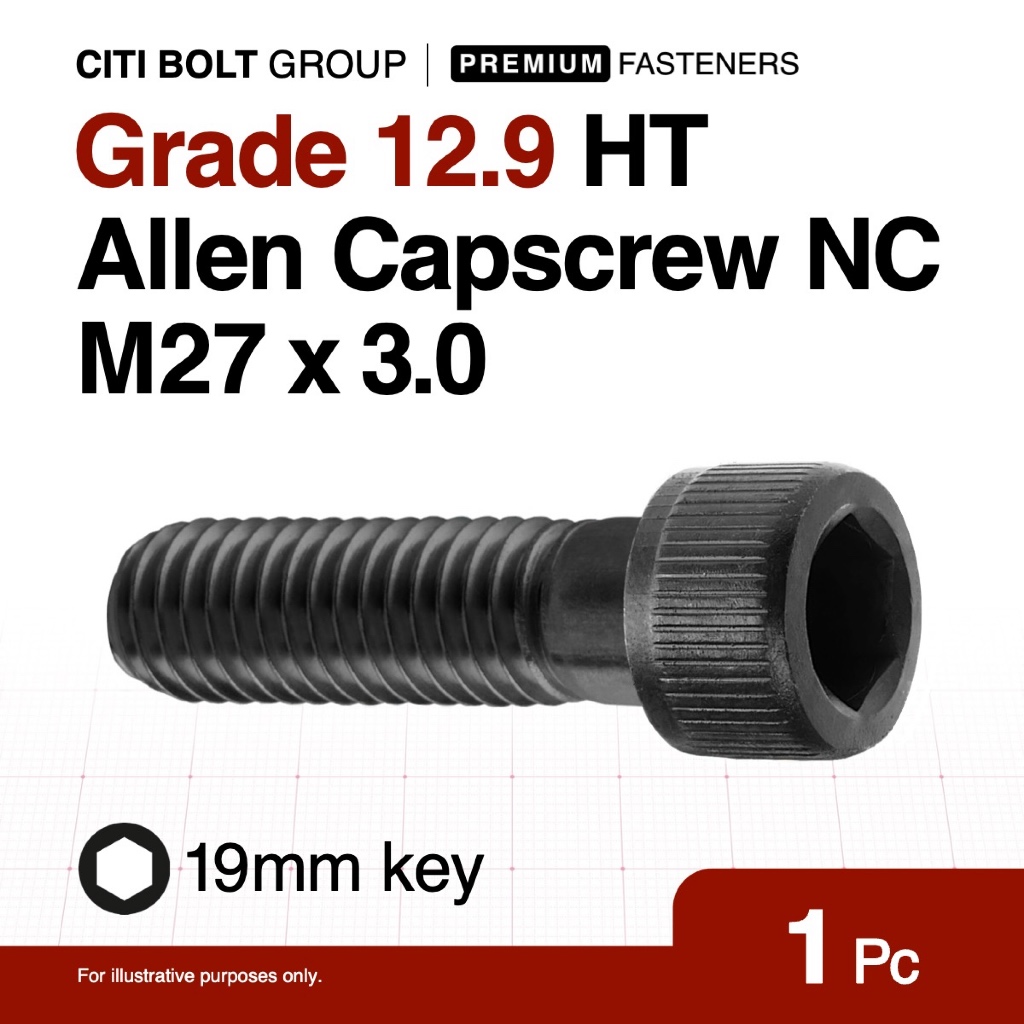1pc M27 (27MM) Grade 12.9 Allen Socket Head Cap Screw | HT Allen Bolt ...