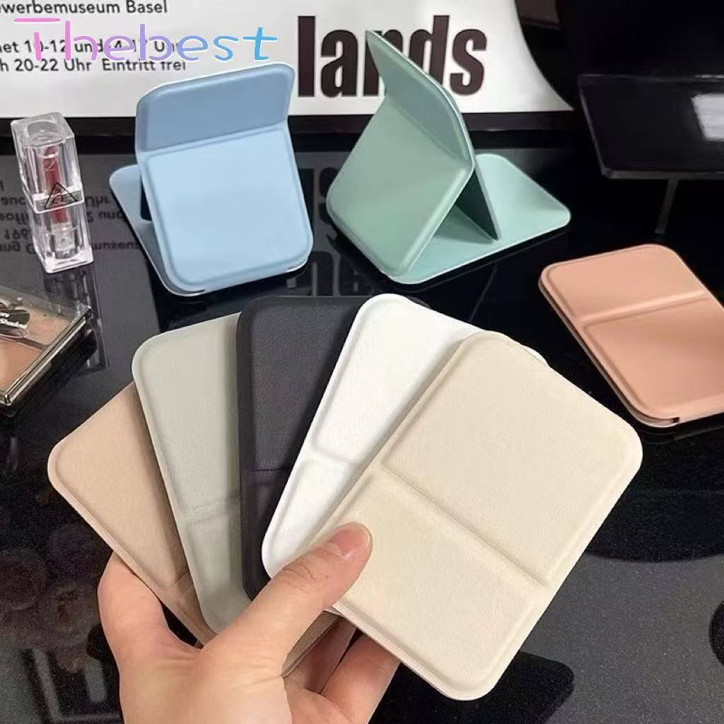 Foldable Mini Makeup Mirror Portable PU Leather Student Dormitory ...
