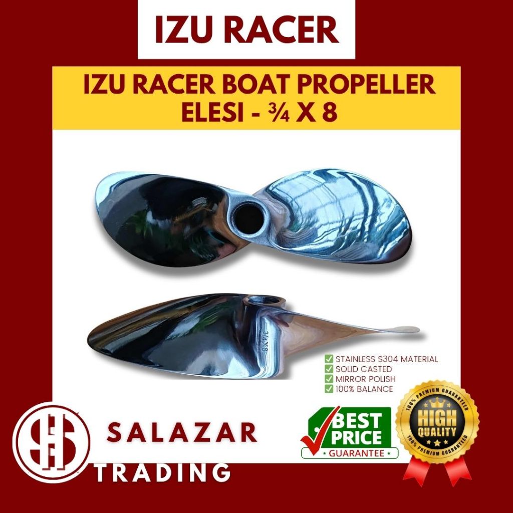 IZU RACER BOAT PROPELLER ELESI - (¾ X 8) - (¾ X 8 ½ HD) - (¾ X 13 LHD ...