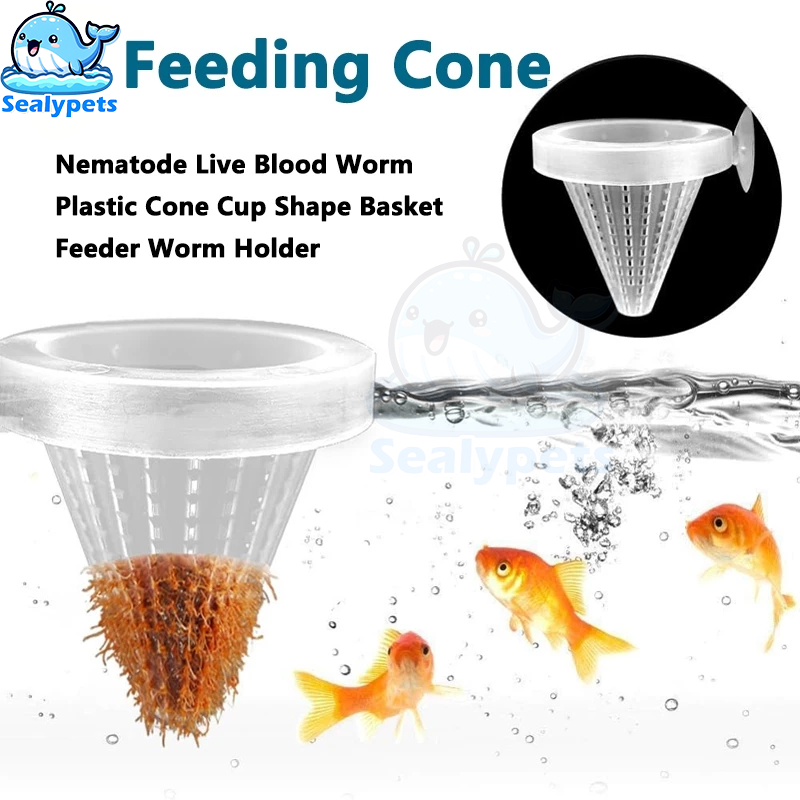 Aquarium Cone Feeder Superworms Live Feeder Bloodworm Cup Holder with ...