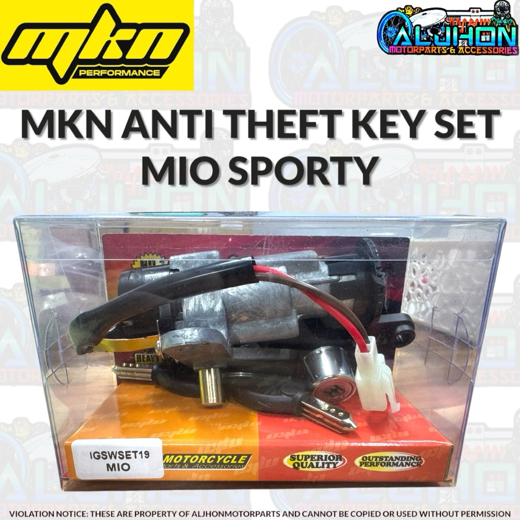 KEY SET ANTI THEFT MIO SPORTY MKN BRAND | Shopee Philippines