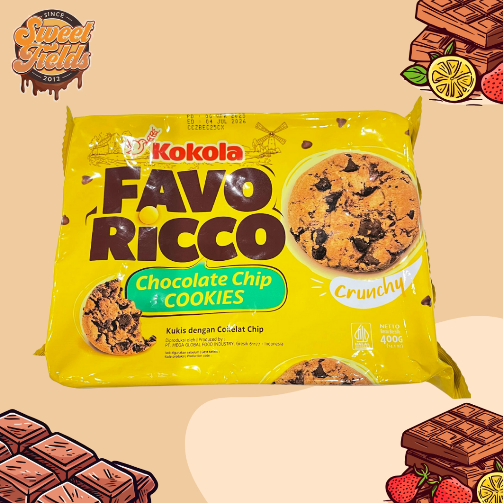 Kokola Favoricco Chocolate Chip Cookies, 400g | Shopee Philippines