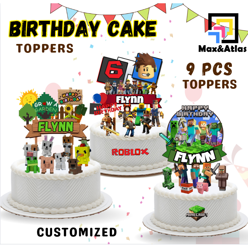 Minecraft Customized Printed Cake Toppers 9pcs | Shopee Philippines