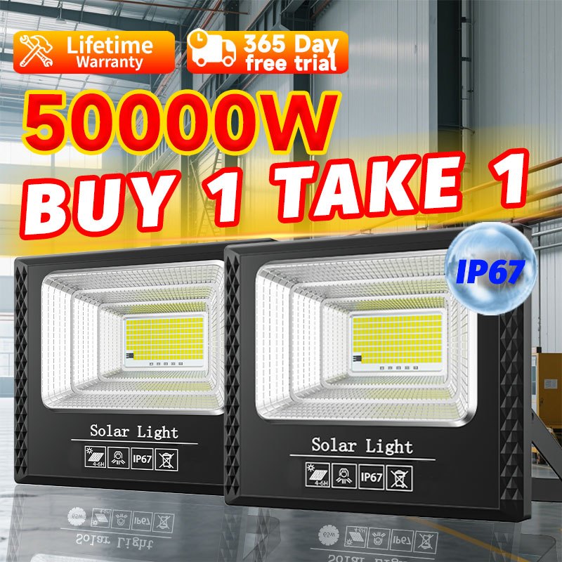 BUY 1TAKE 1 Solar Light Outdoor Waterproof IP67 Solar Flood Light 50000W Indoor Light With ...