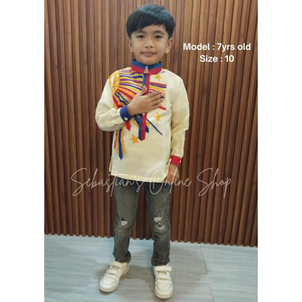 Modern Barong Sinag Design Flag Inspired for Kids (sport collar ...