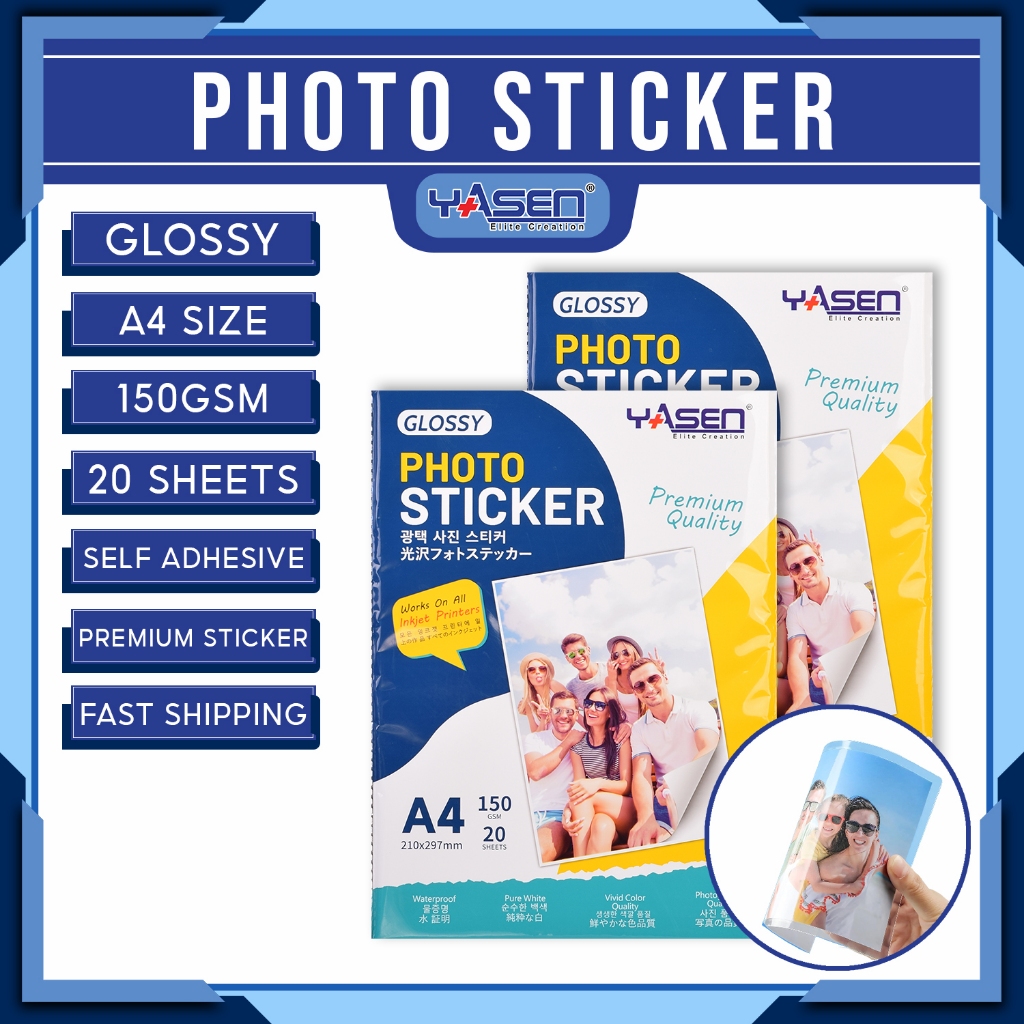 135gsm Photo Paper For Inkjet 10-Pack A4 Glossy Self-Adhesive Photo ...