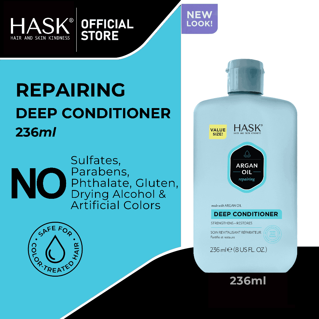 Hask Argan Oil Repairing Deep Conditioner 236 ml (8 US FL.OZ) | Shopee ...