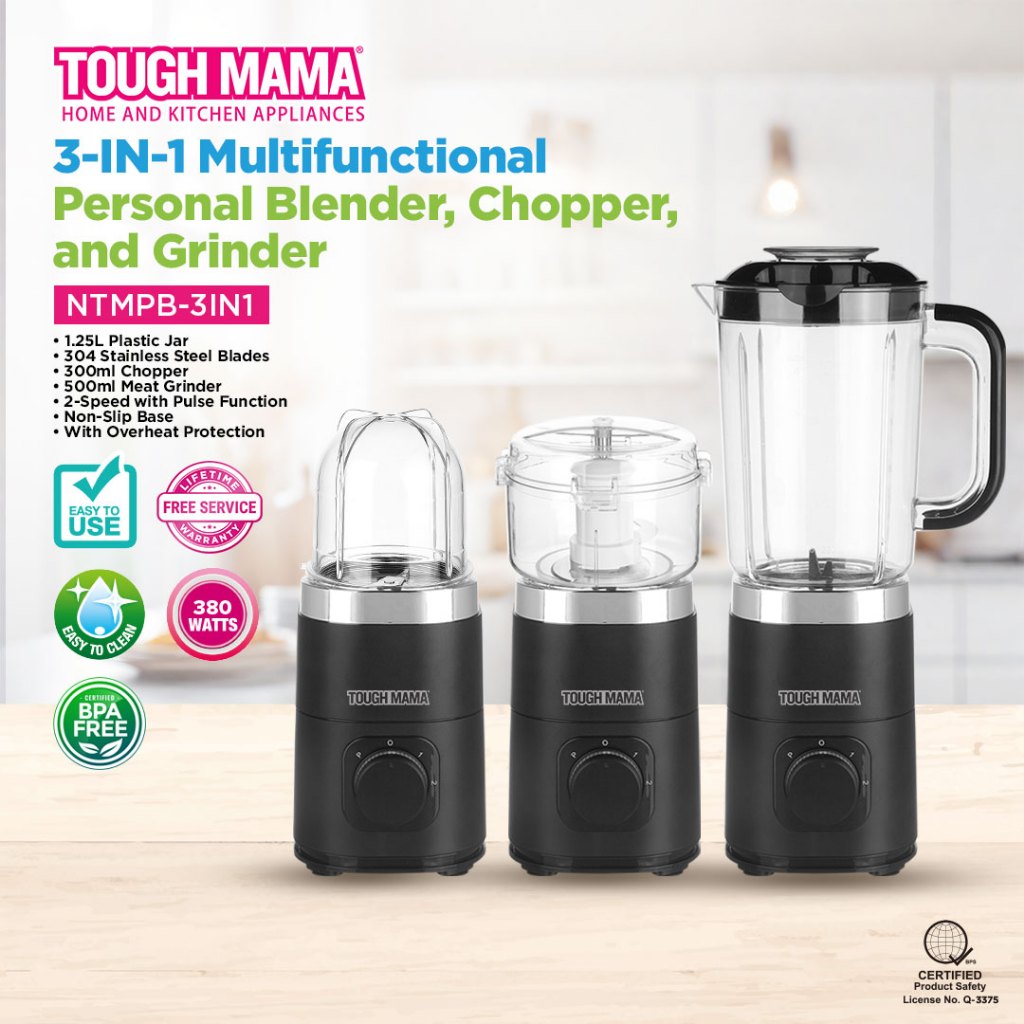 Tough Mama NTMPB-3IN1 Multifunctional Personal Blender, Chopper ...