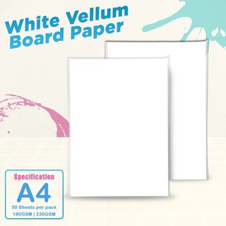 50pcs Vellum Board Paper A4 Size White Vellum for Invites/Cards/Arts ...