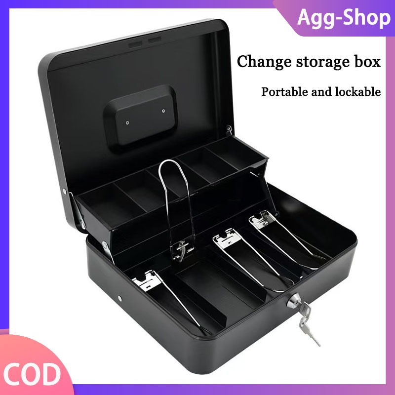 Metal Cash box Drawer Cashier Safety box Lock Big Size Secure you Money ...