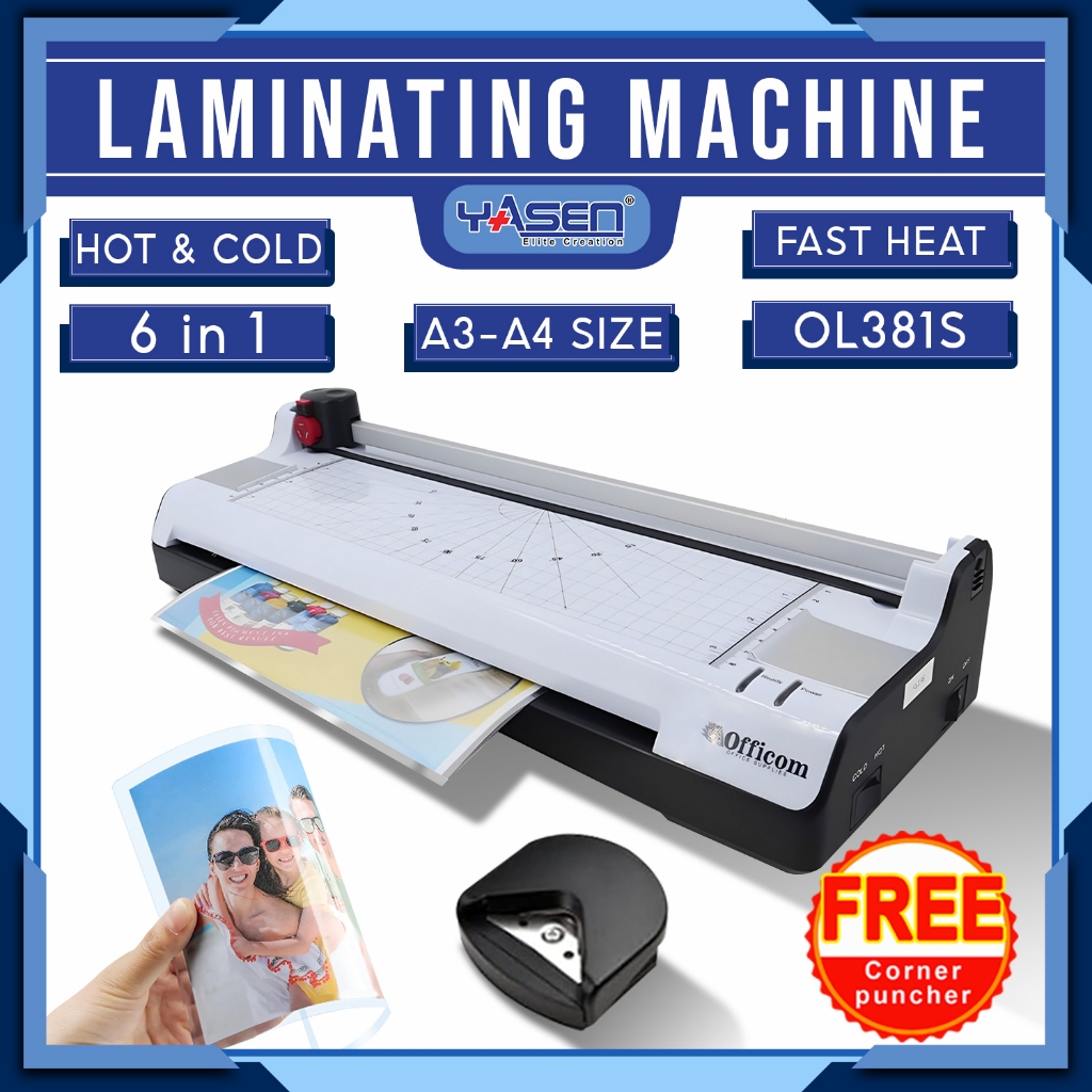 Officom A3/A4 Laminator Hot and Cold Laminating Machine 6 In 1 Multi ...