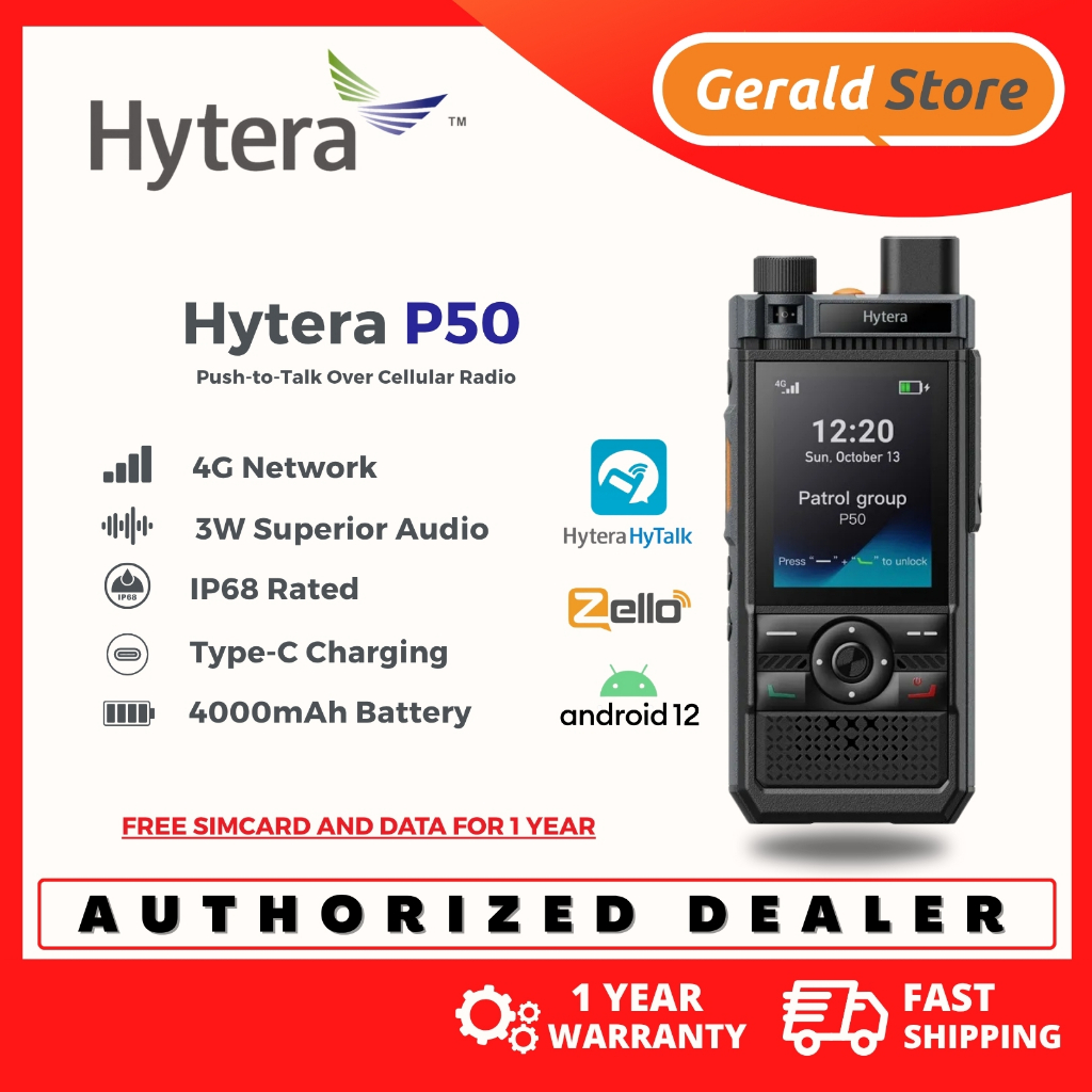 Hytera P50 - Rugged 4G PoC Radio with WiFi and 1 year Hytalk License | Shopee Philippines