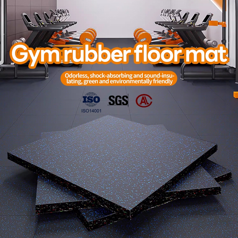 Heavy-Duty Gym Rubber Floor Mats - Thick Dumbbell Buffer Pads for ...