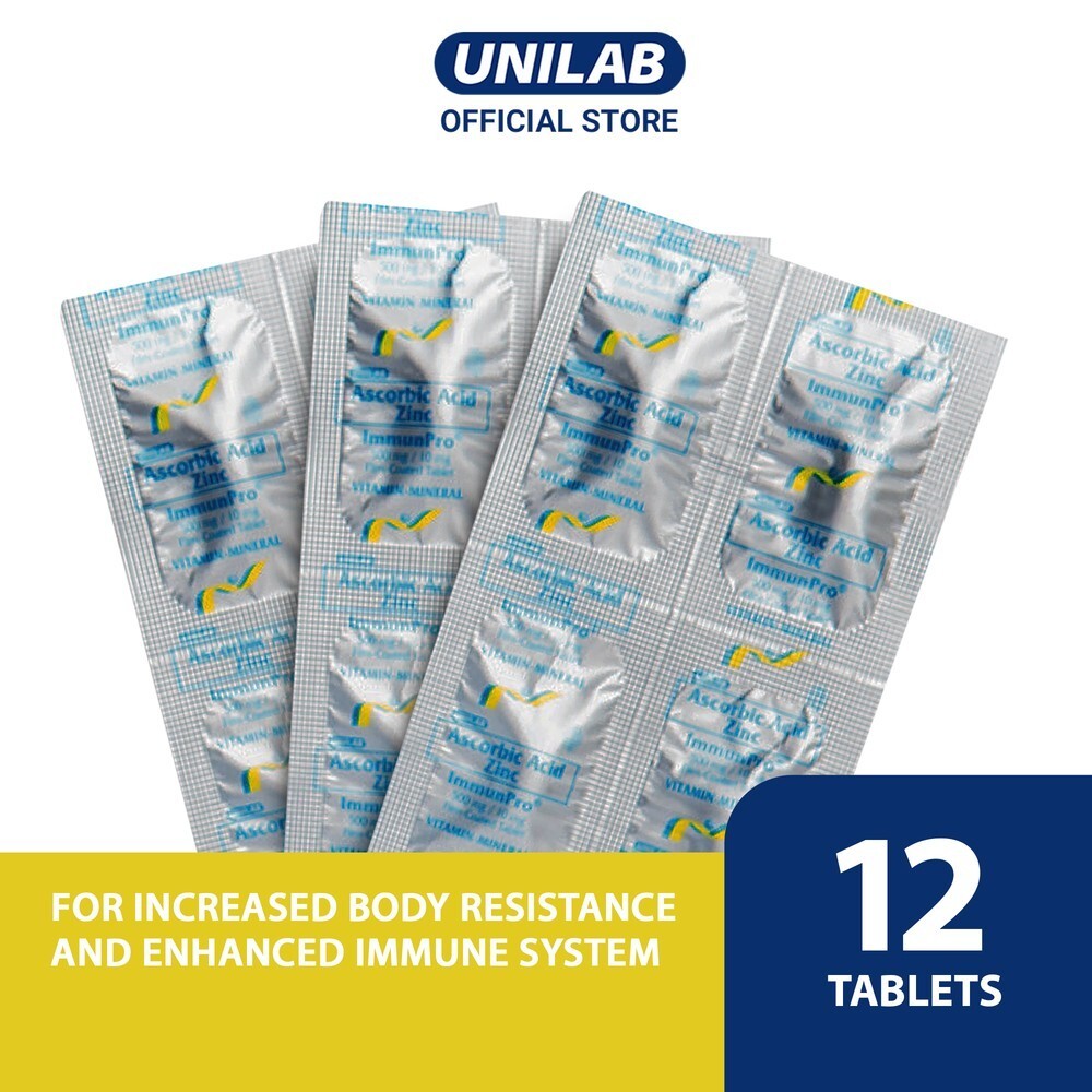 IMMUNPRO ASCORBIC ACID WITH ZINC 12S (FOR INCREASED BODY RESISTANCE AND ...