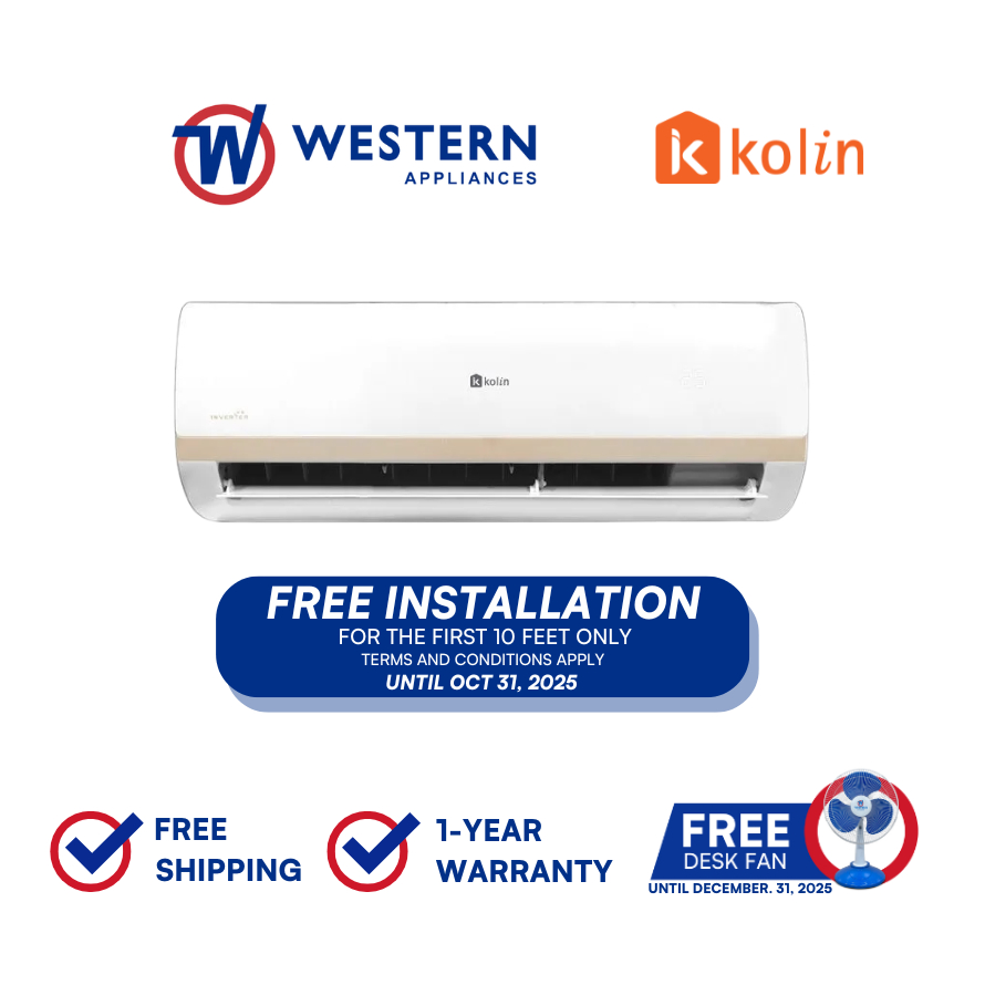 Kolin 1.0HP Inverter, Split Type Air Conditioner KSMIW10WCT10M1M32 ...