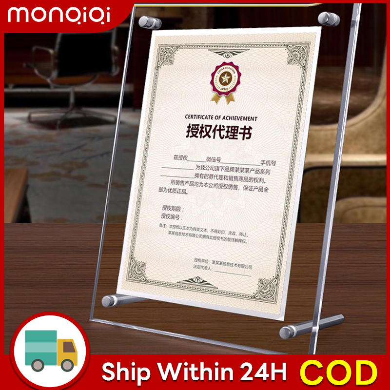 Uliekhy A4/A5 Acrylic Photo Frame Acrylic Display Stand Certificate ...